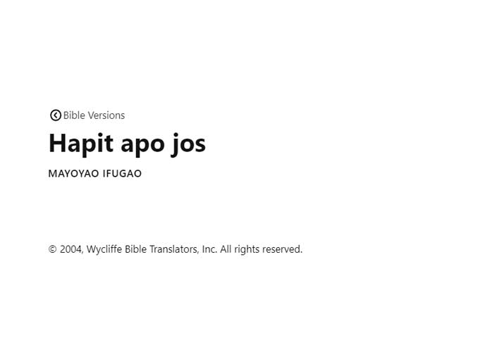 Ifugao (Mayoyao) Bible | Holy Bible for Children | Filipino Children's ...